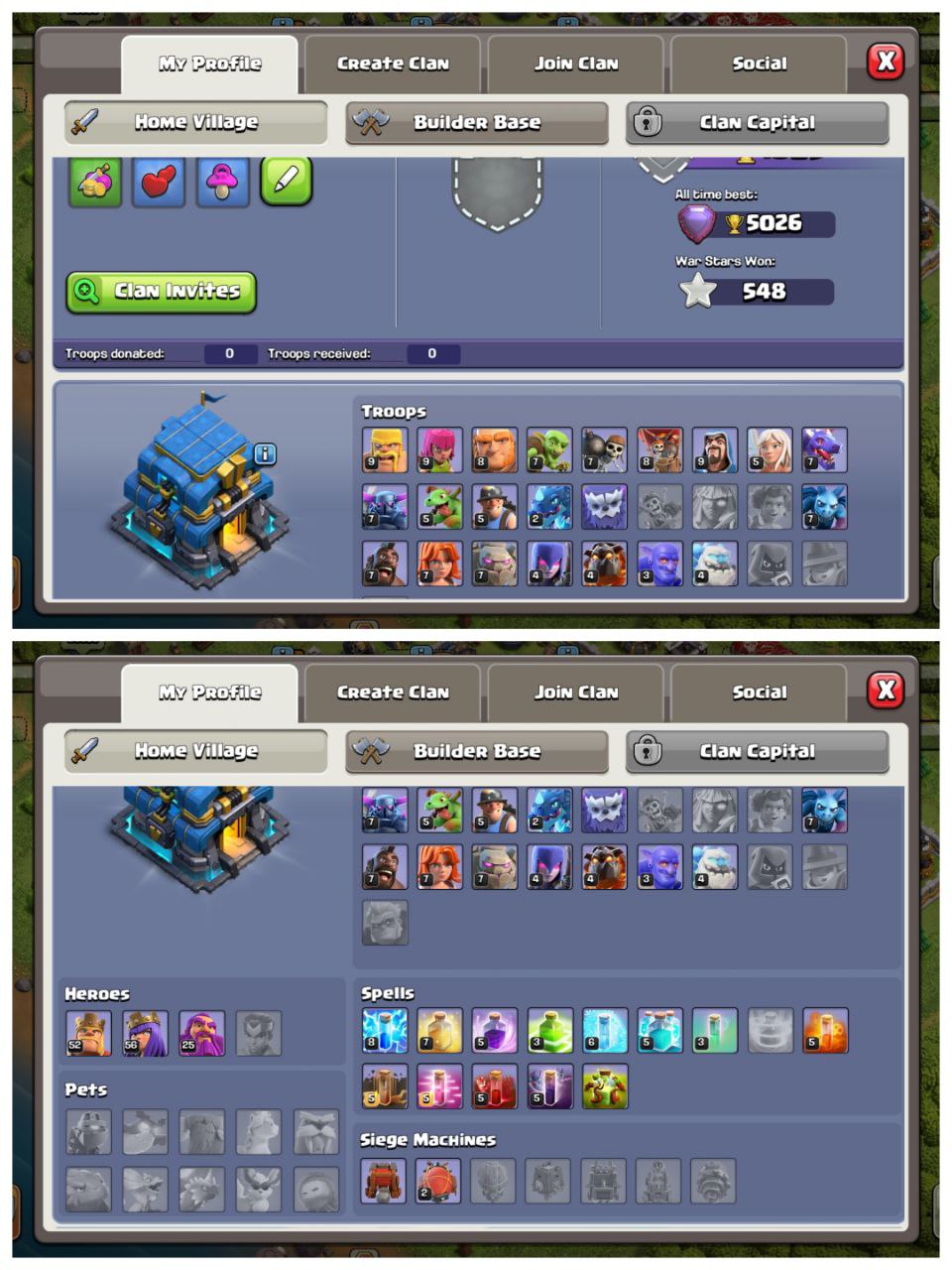 TH12 SEMI MAXX | GG LVL 18 | FA LVL 10 | 2530 RAID MEDALS | 215 CWL ME...