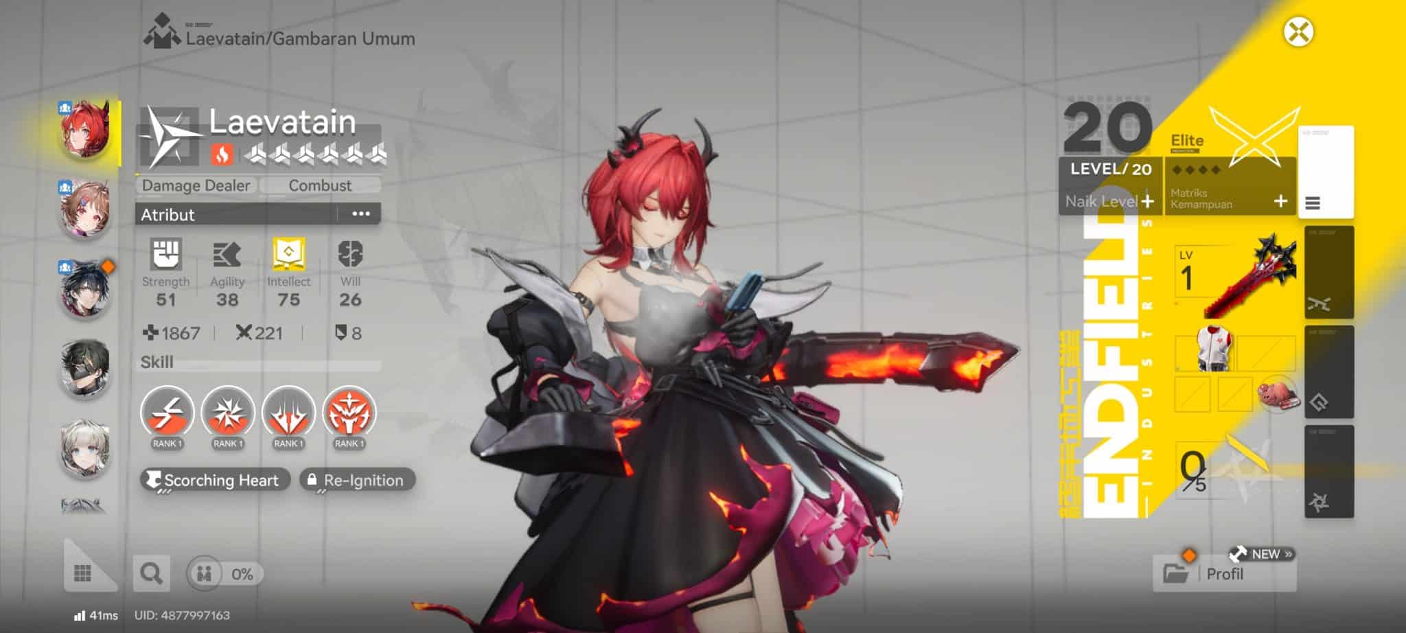 Arknights Enfield Asia Laevatain Sign Ardelia P1 Lv7 Game Acc
